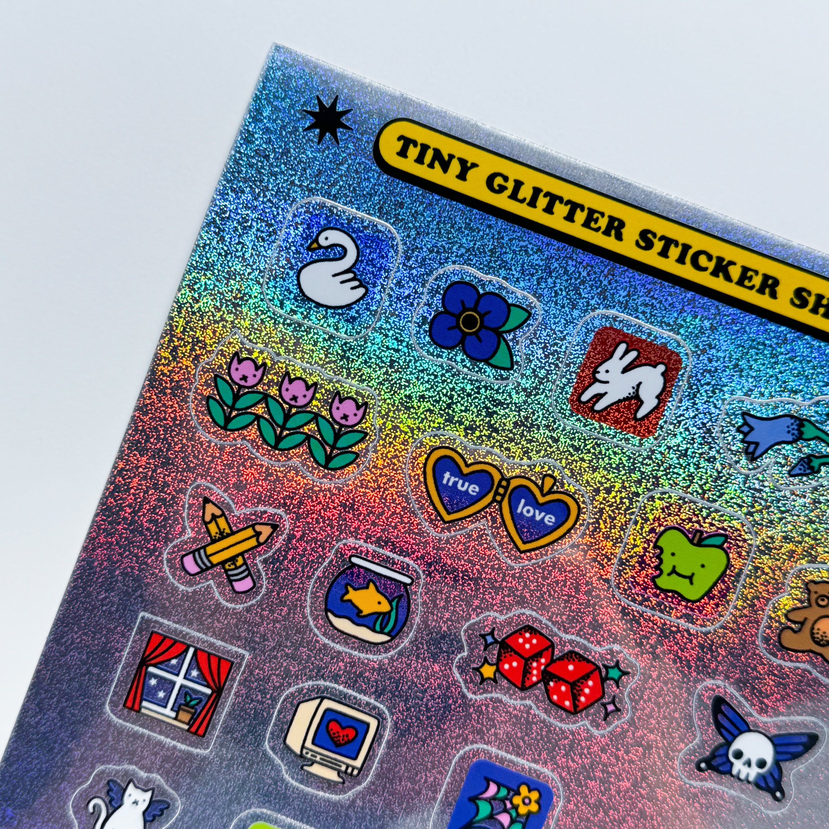 TINY GLITTER STICKER SHEET – REN-O-GRAPHICS